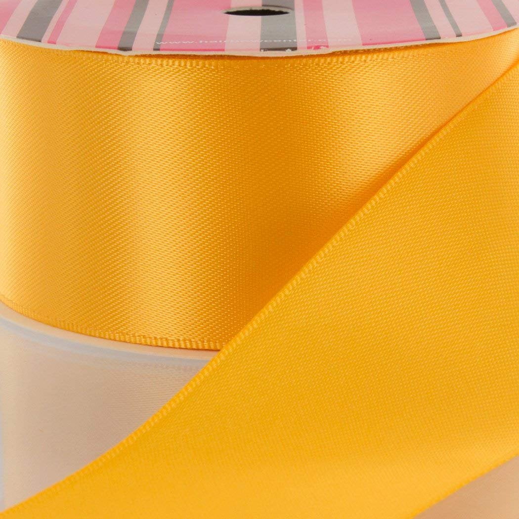 HBC Shovels 7/8" Yellow Gold Double Face Satin Ribbon, 5 Yard Reel ...