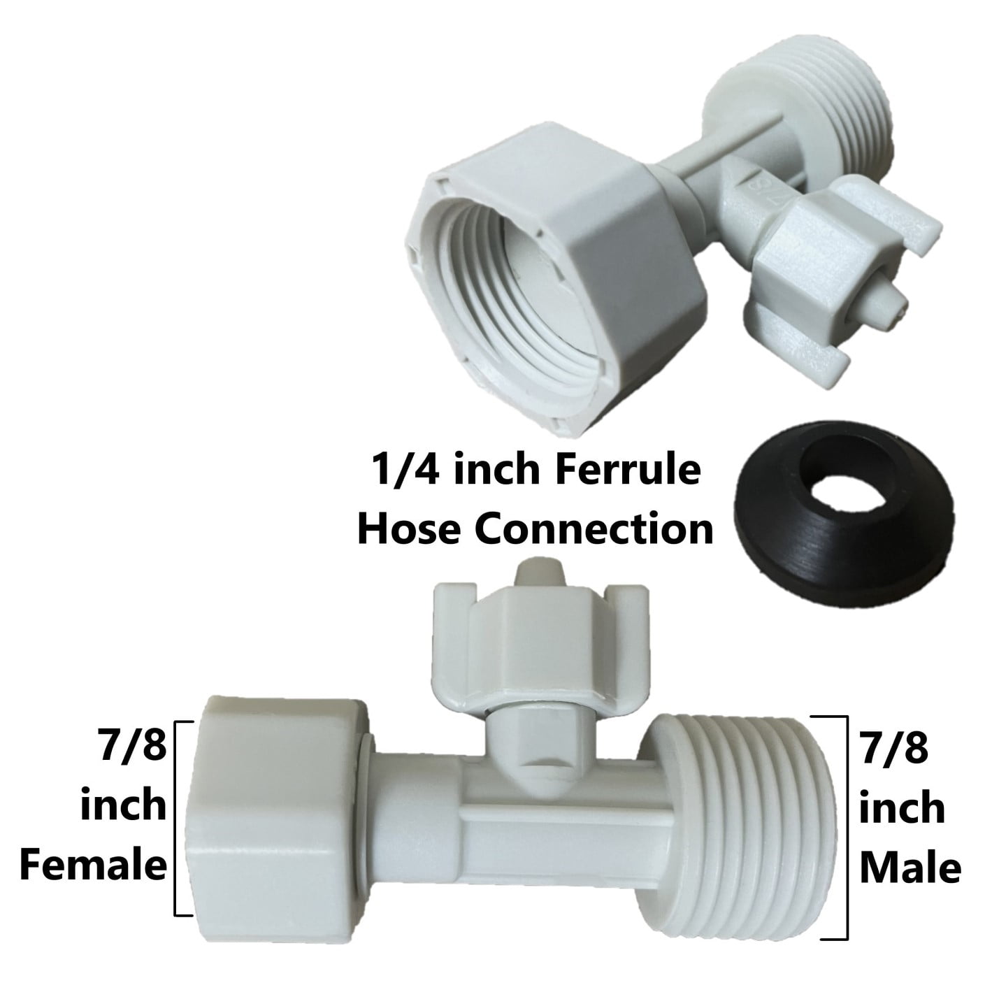 7/8 inch Female, 7/8 inch Male Nylon Bidet T-Adapter for Bidet Water ...