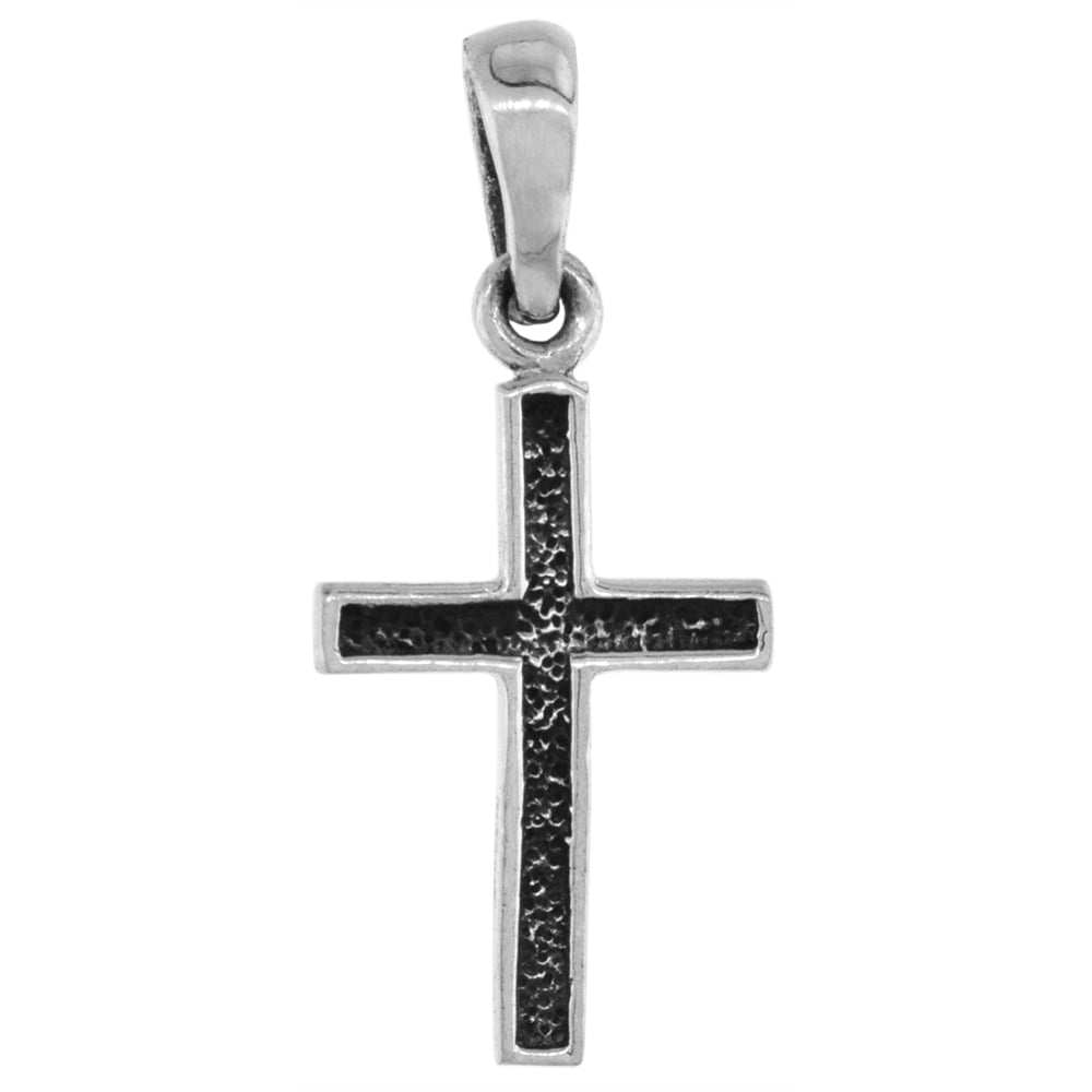 7/8 inch Sterling Silver Latin Cross Necklace for Men and women Diamond ...