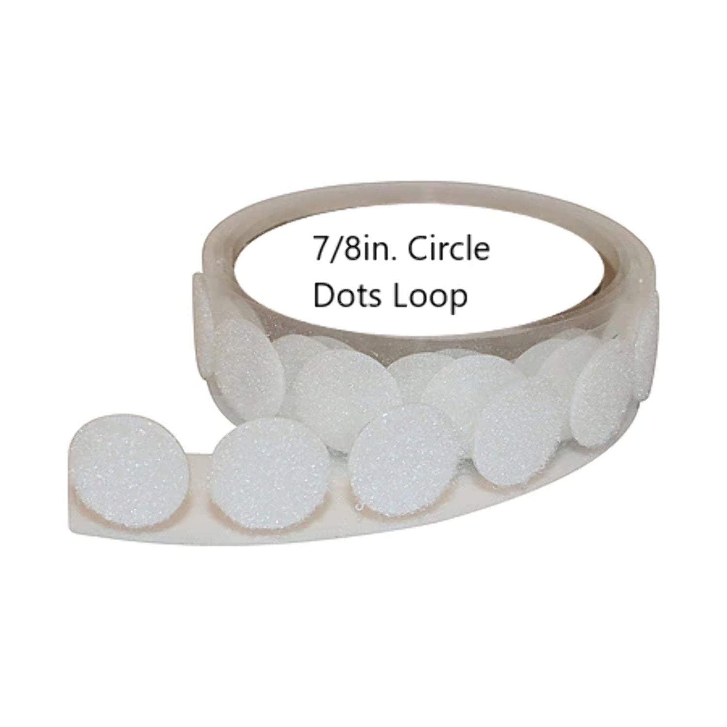 7/8-inch White Adhesive Coin Dots Hook and/or Loop Sew-on Sticky Dots ...