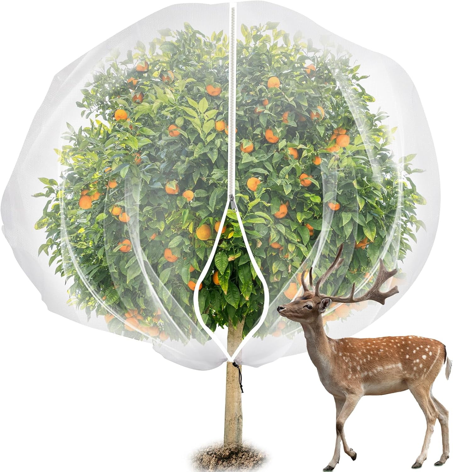 7.8 x 7.8 ft Large Fruits Tree Netting Cover with Zipper and Drawstring ...