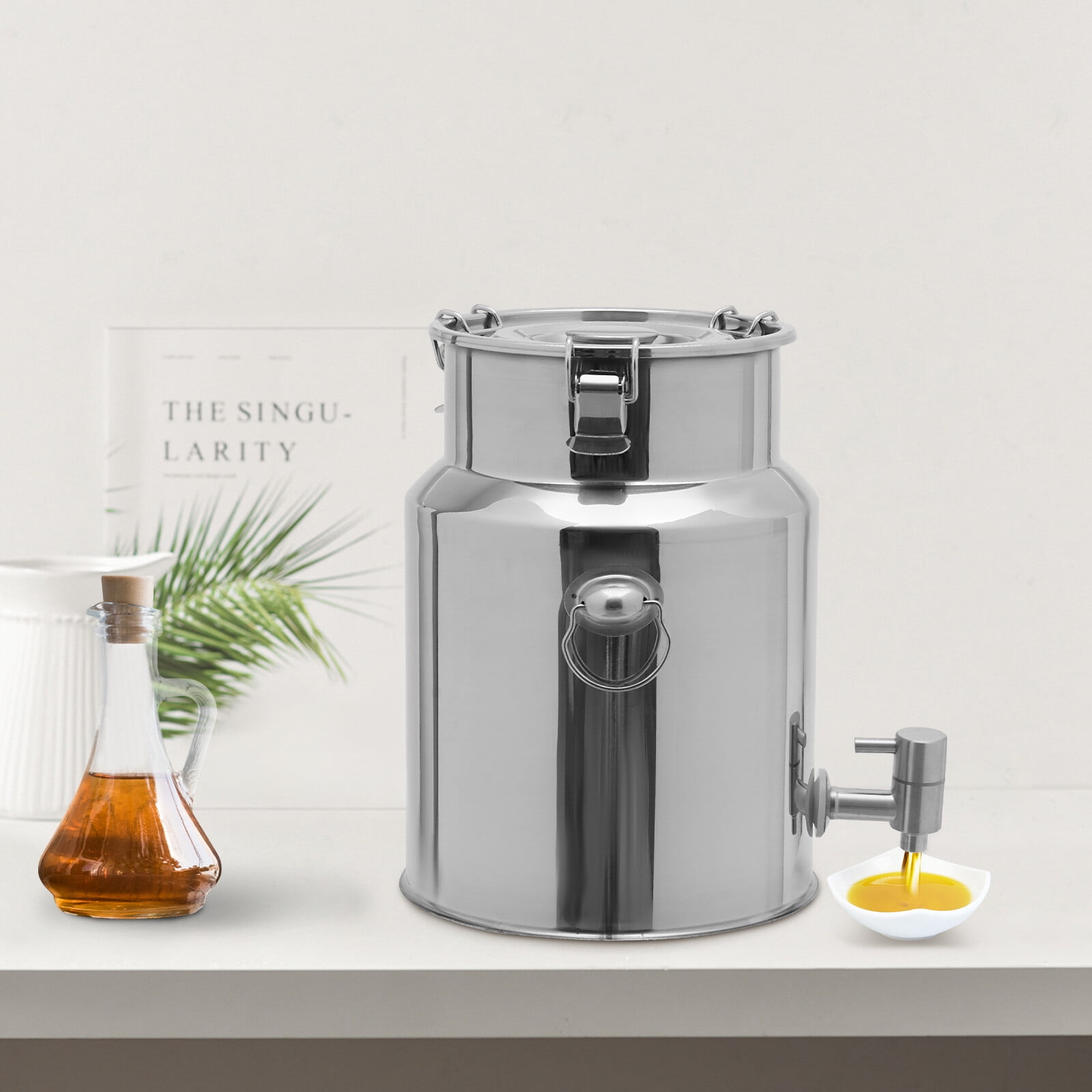 7.87*11.81in 10L/2.64 Gal Silver Round 304 Stainless Steel Beverage ...