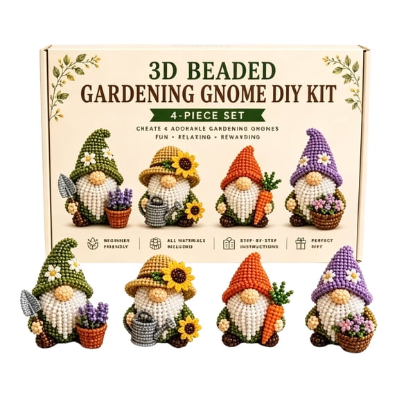 7.87×5.91×1.97In 3D Beaded Gnome DIY Kit Full Thread Needle Scissors ...