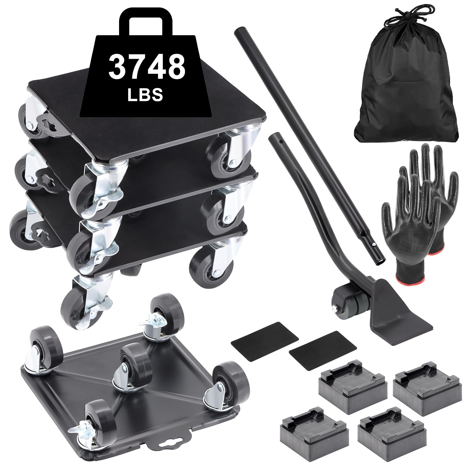 7.87" Heavy Furniture Movers, Lifter with 4 * 360° Wheels Movers Tools ...