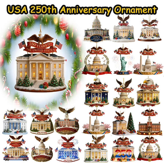7.87 Inch Patriotic Ornaments US 250th Anniversary 1776-2026, American ...