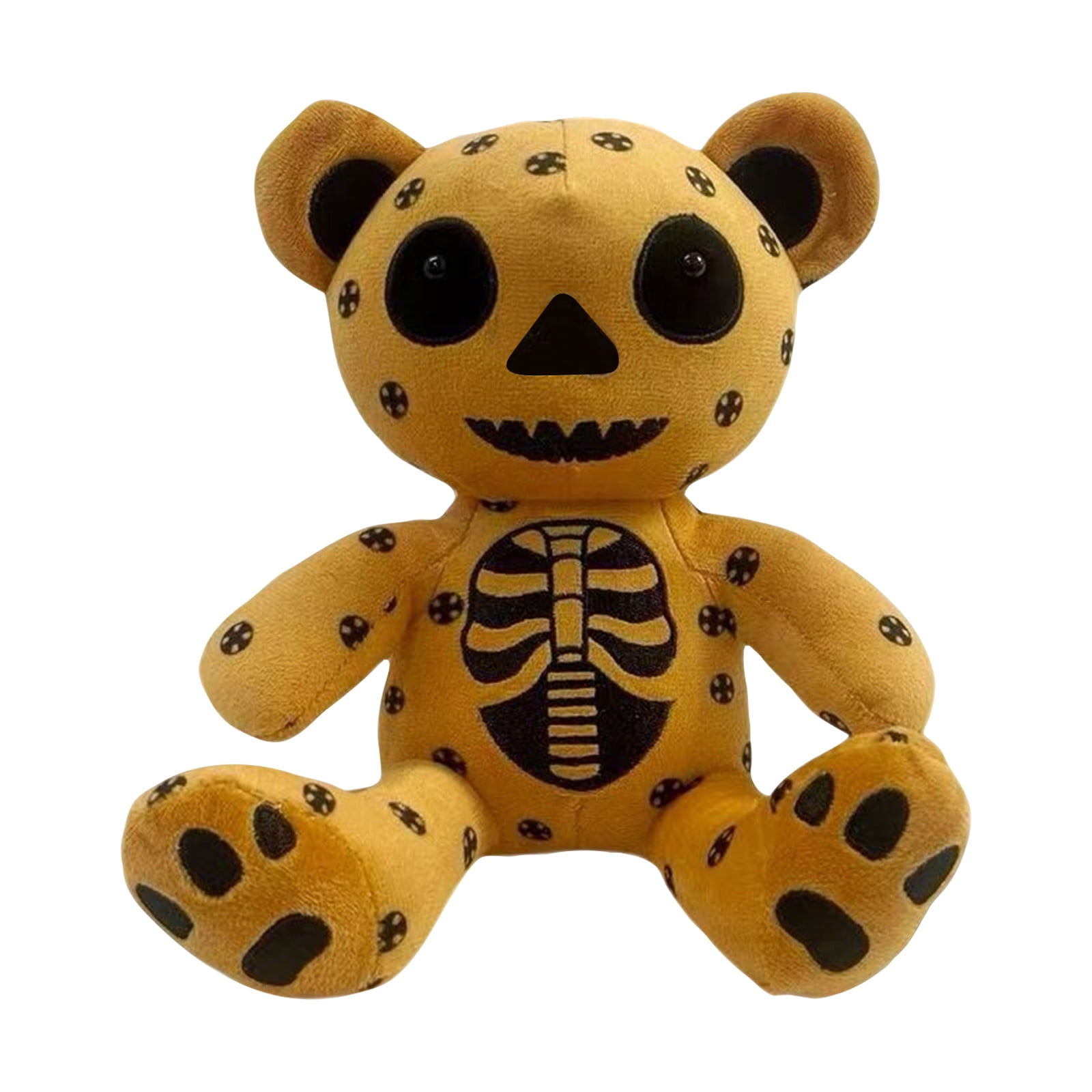 7.87 Inch Spooky Skeleton Bear Plush - Halloween Black Teddy with Skull ...