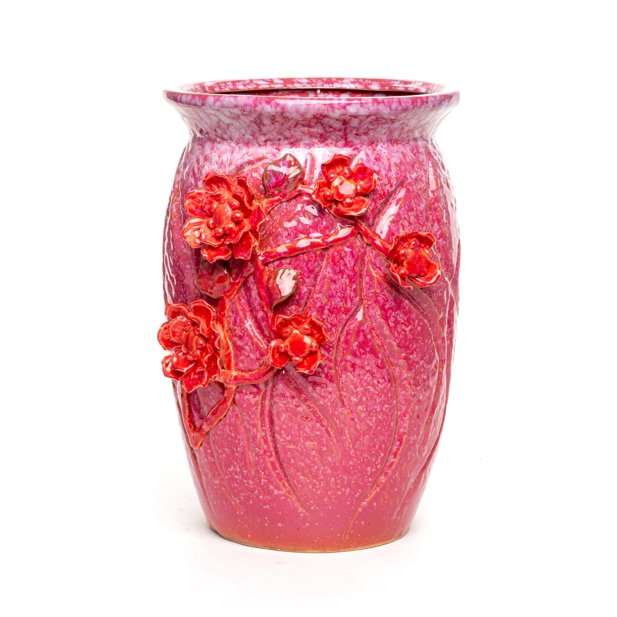 7.87" Medium Red Round Ceramic Planter Pot with Drainage Hole and Mesh ...