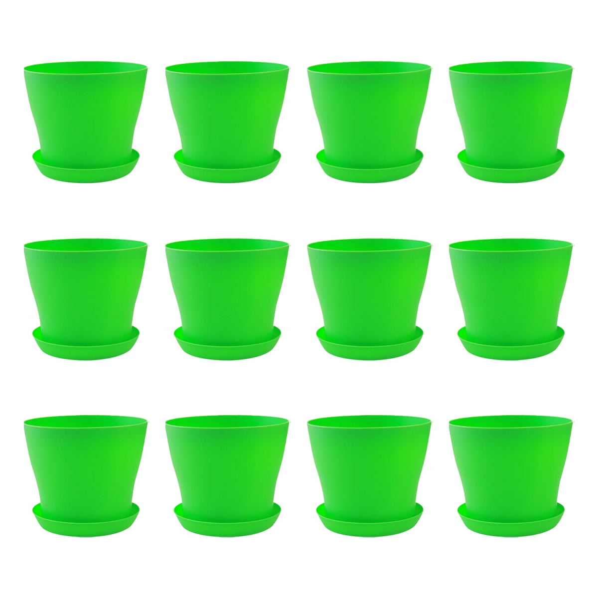 7.87" Plastic Planters Medium Flower Pots with Pallet - Walmart.com