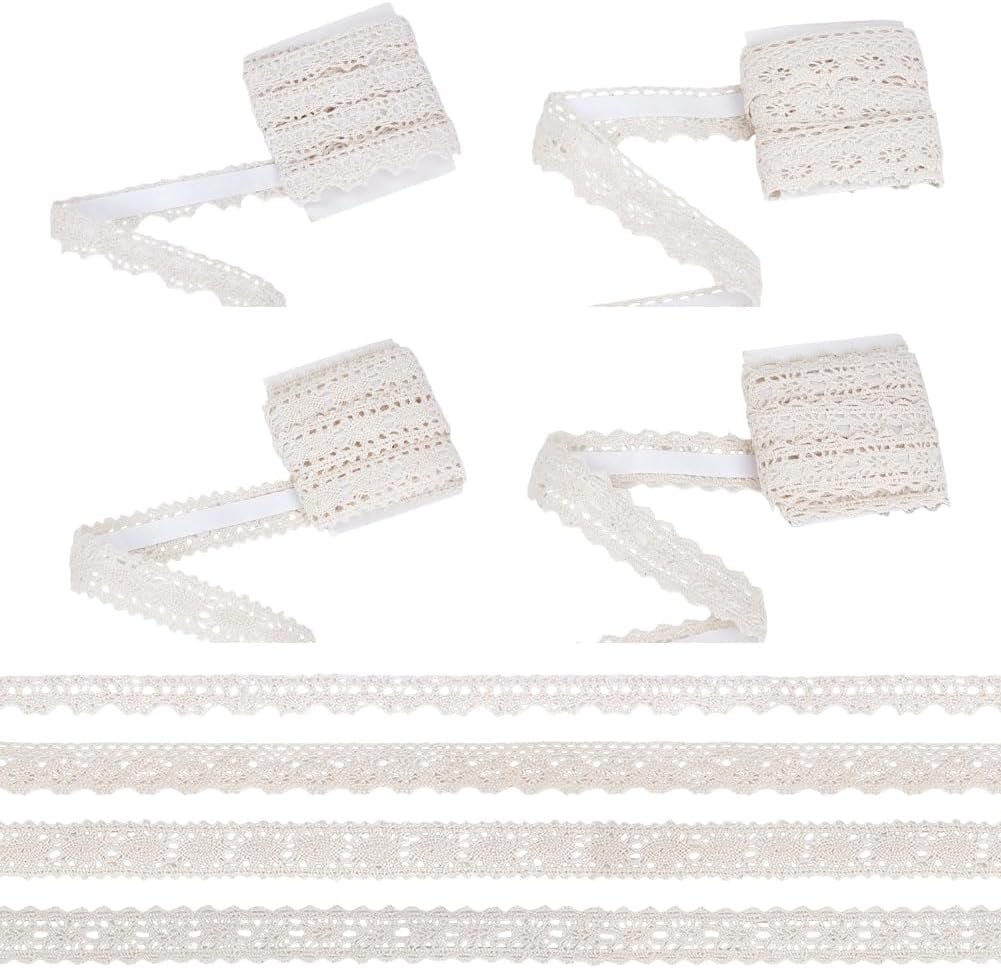 7.87 Yards Self-Adhesive Lace Tape 3/4 inch Wide 4 Styles Wavy Edge ...