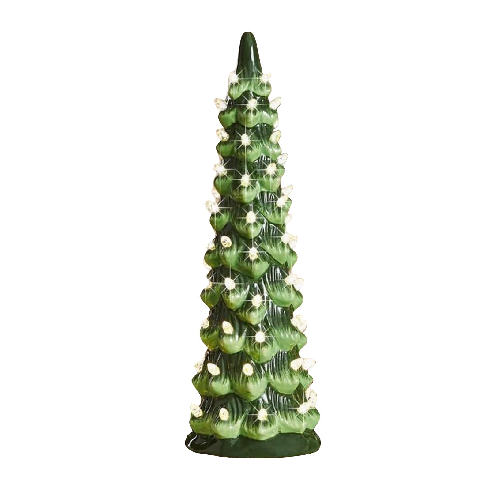 7.87IN Ceramic Christmas Tree, Retro Hand-Painted Tabletop Christmas ...