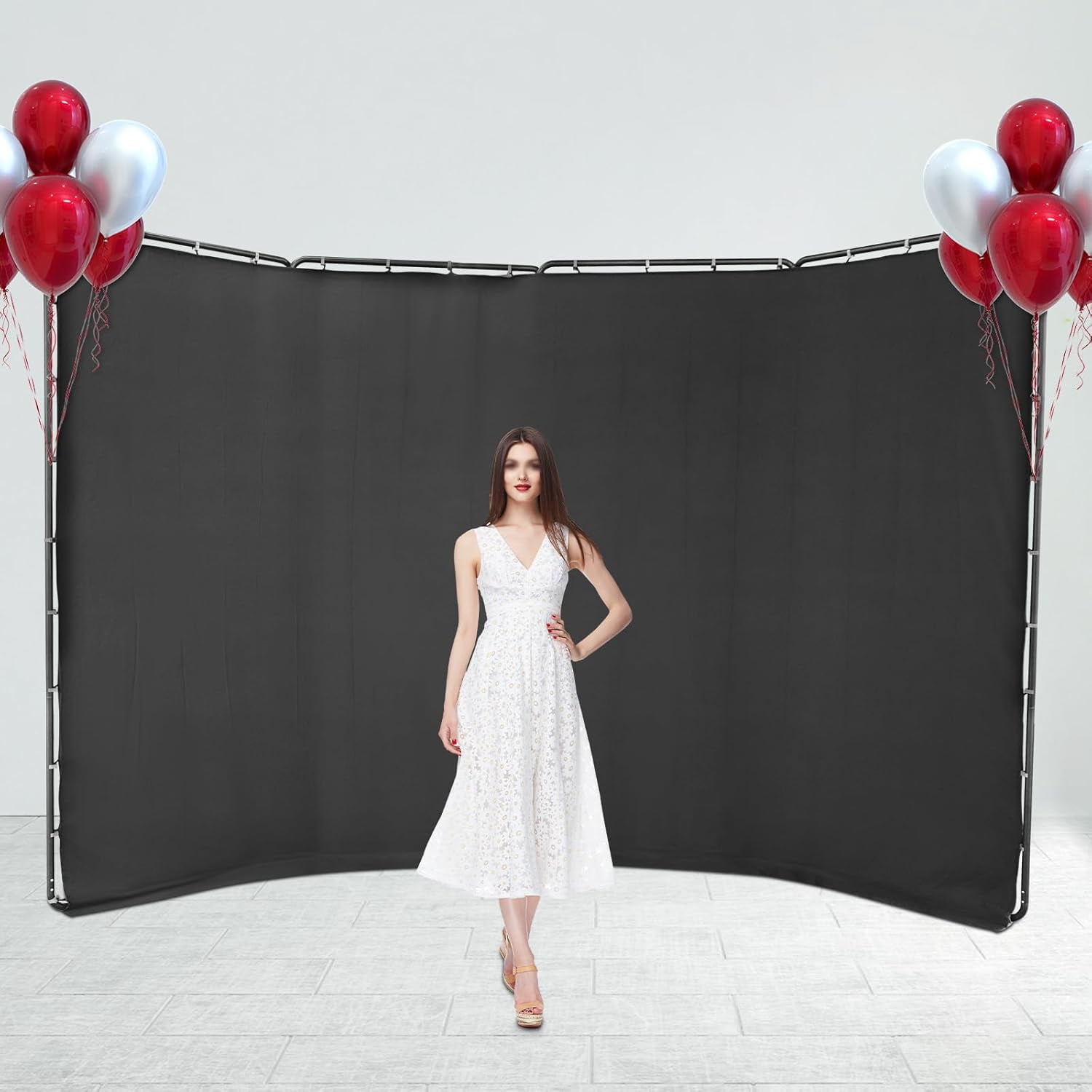 7.87ft x 13.12ft Large Black Screen Backdrop with Stand,Portable Photo ...