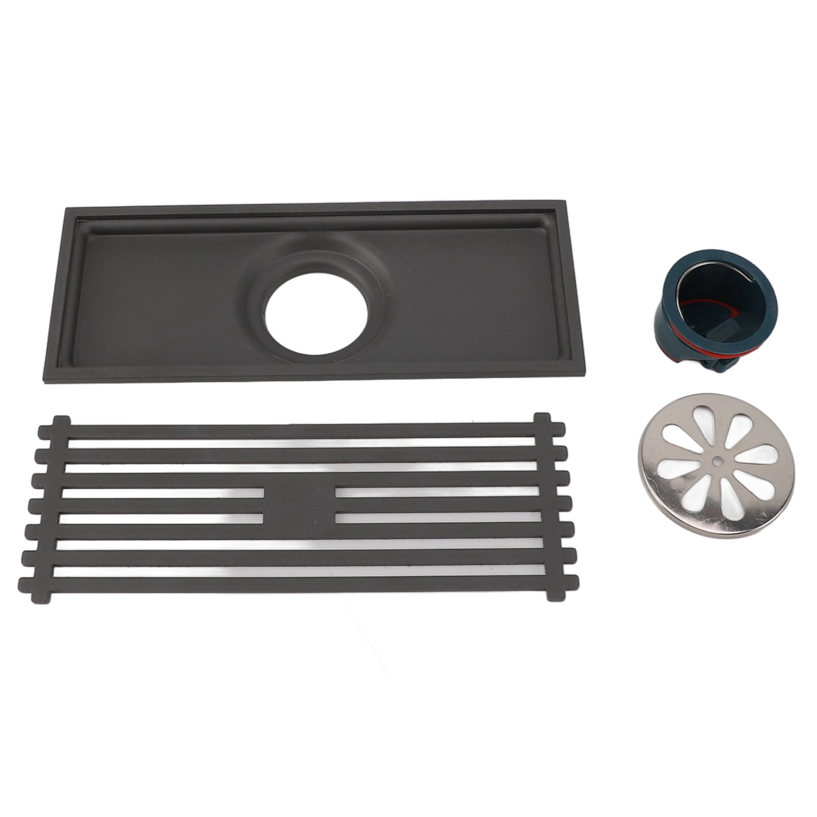 7.87in Stainless Steel Shower Floor Drain Dark Grey Integrated Odor ...