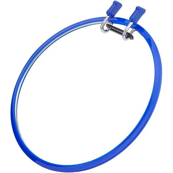 7.87inch Metal Spring Tension Hoop Plastic Embroidery Hoops Blue Stich ...