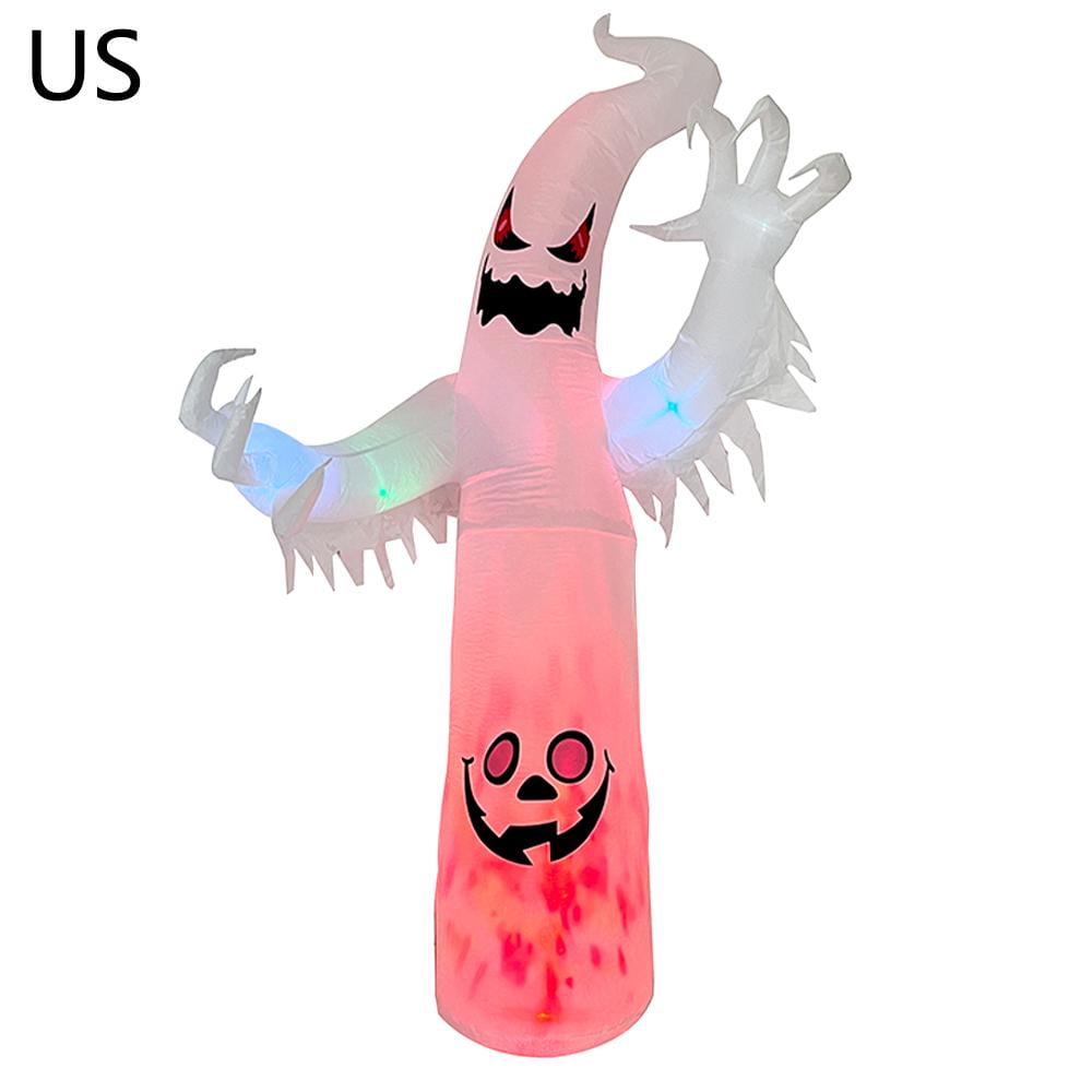 7.8FT H Giant Halloween Inflatable Ghost with Built-in Red Fire Flame ...
