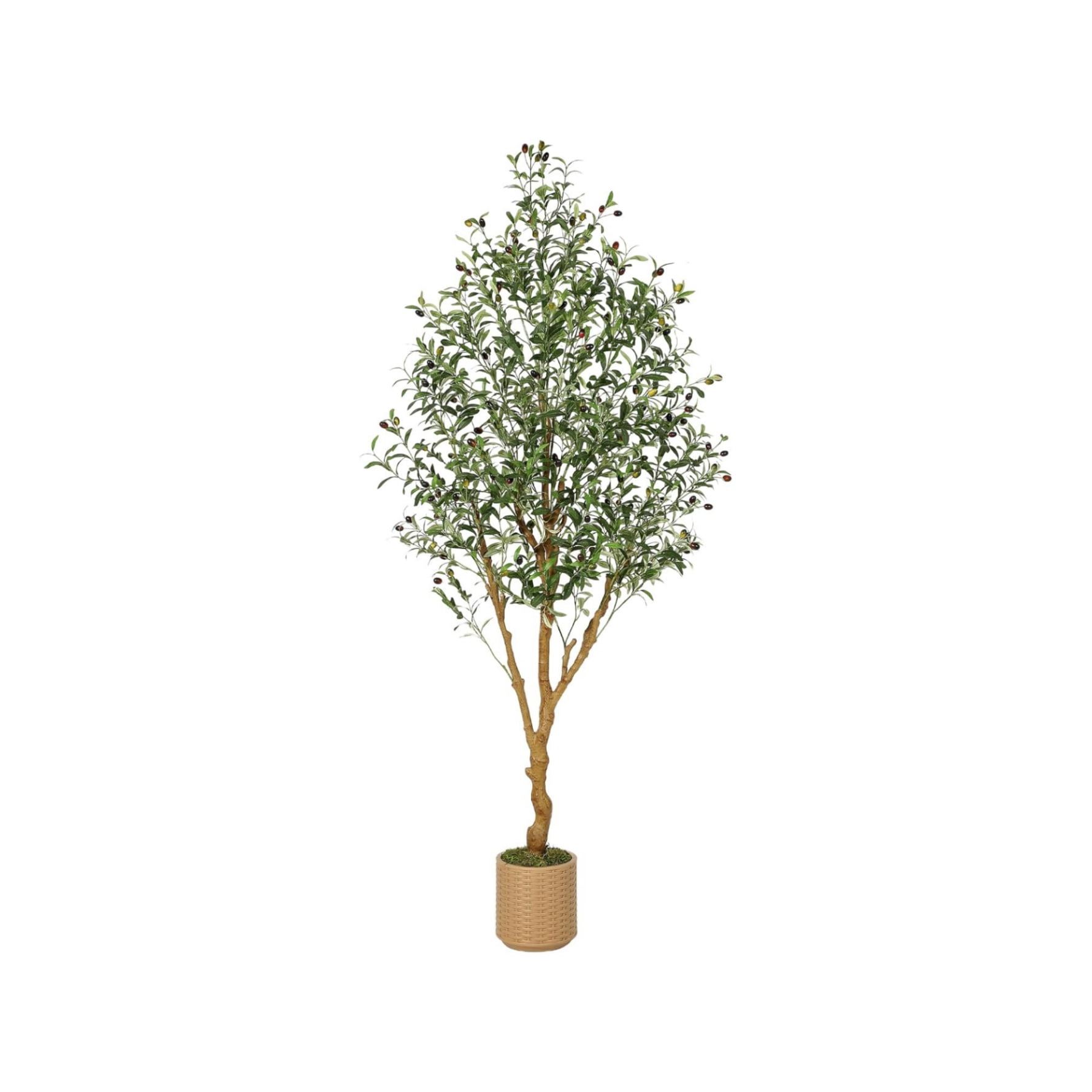7/8FT Tall Olive Trees Artificial with Planter, Realistic Large Silk ...