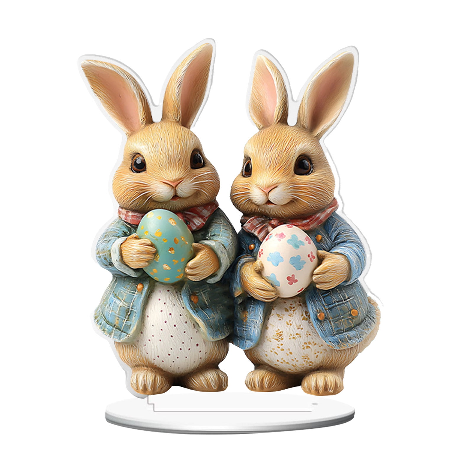7.8Inch Easter Bunny Figurine Acrylic Decor Standing Spring Acrylic ...