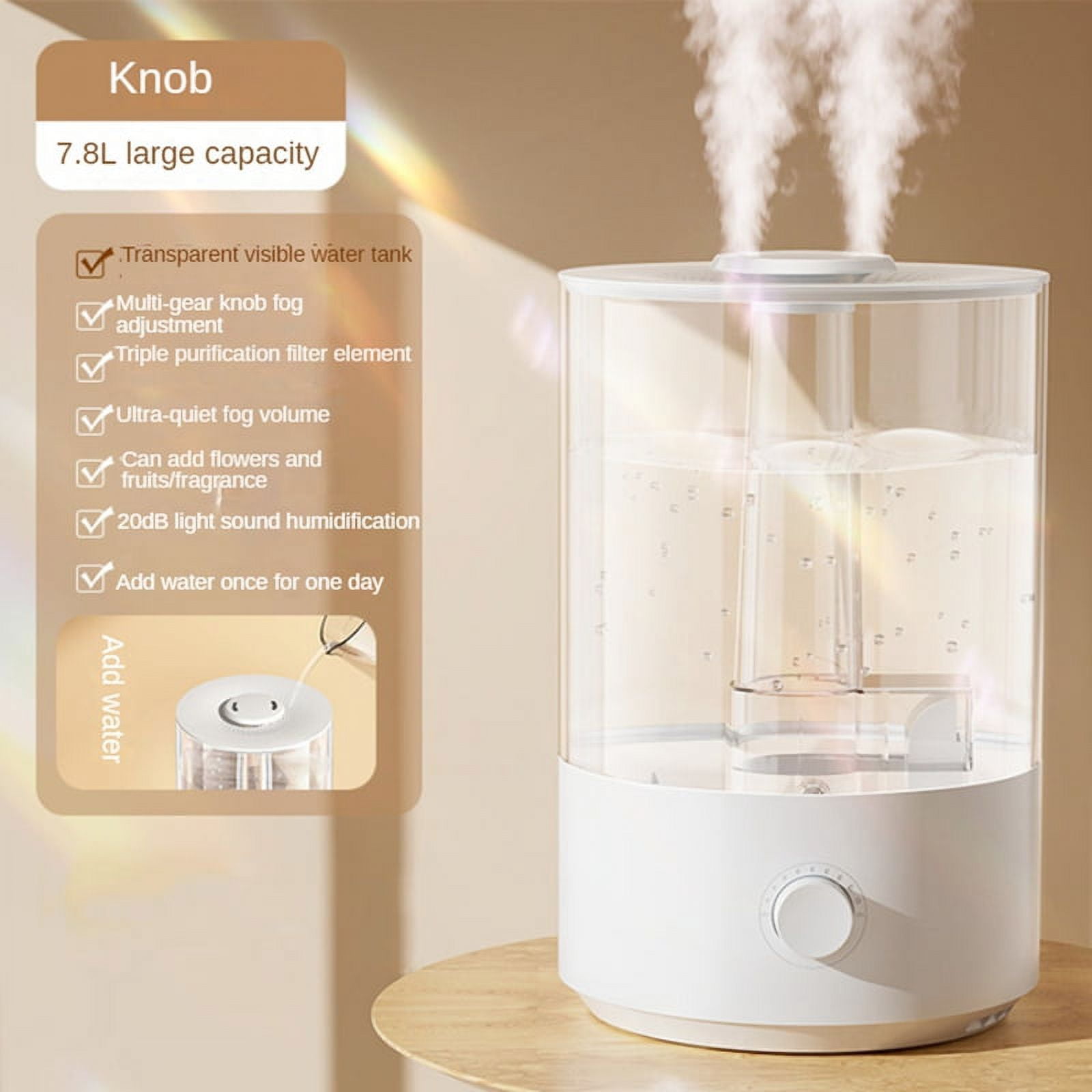 7.8L Humidifiers for Bedroom Top Fill Cool Mist Ultrasonic Humidifiers ...
