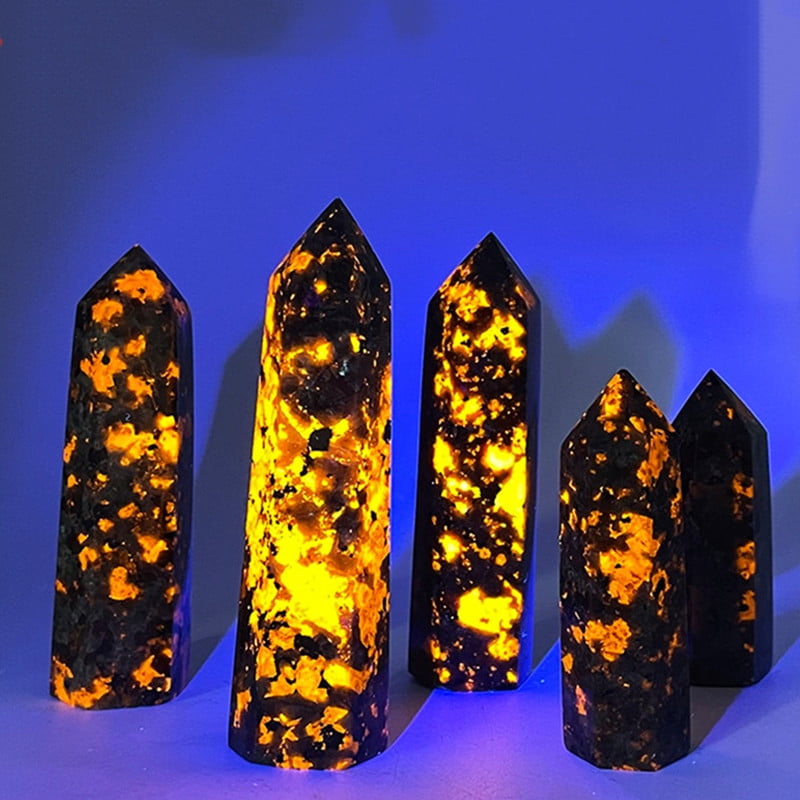 7-8cm Yooperlite Flame Stone Hexagonal Energy Crystal Tower Mineral ...