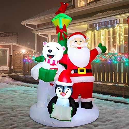 7.8ft Christmas Inflatables Outdoor Decorations, Blow Up Santa Polar ...