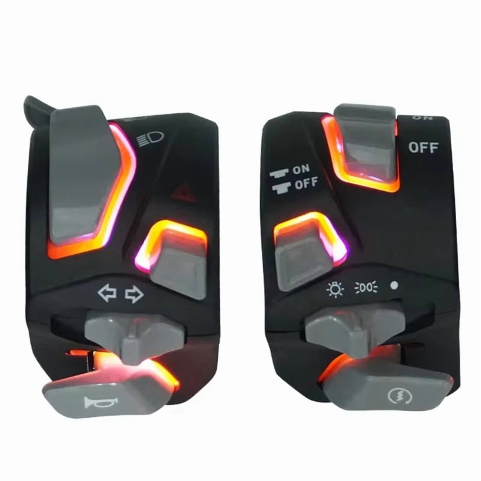 7/8in 22mm Universal Motorcycle Handlebar Switch Headlight Warning Turn ...