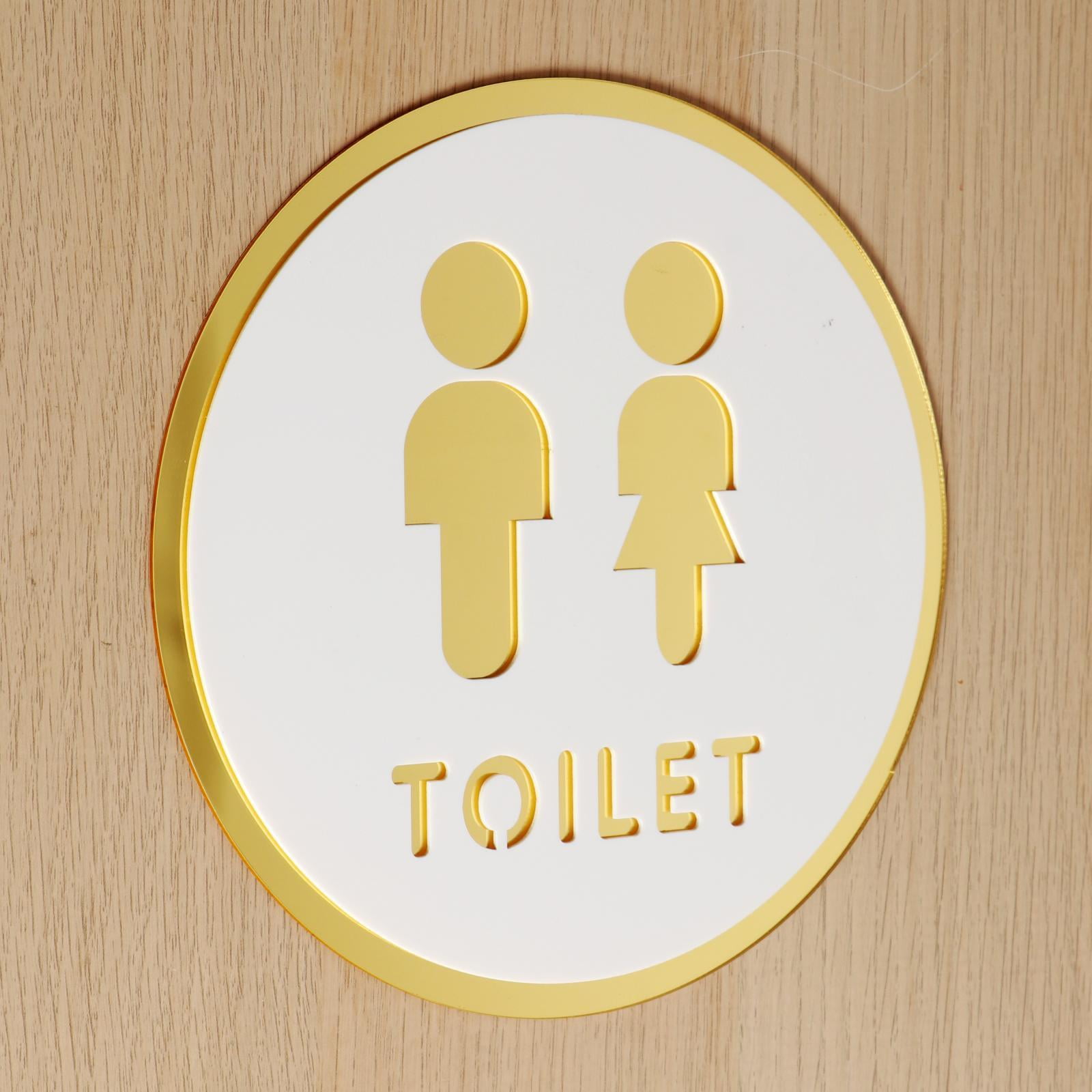 7.8inch Toilet Sign Acrylic Restroom Identification Sign Bathroom ...