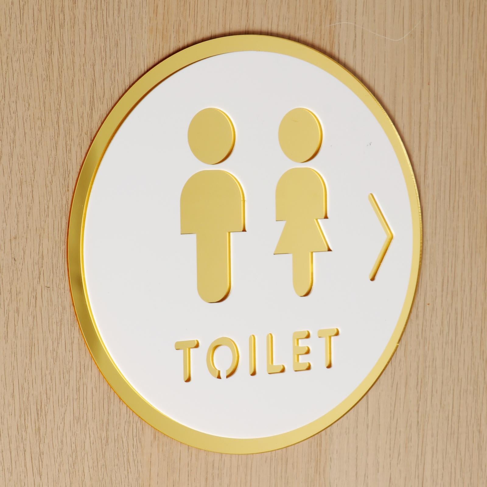 7.8inch Toilet Sign Acrylic Restroom Identification Sign Bathroom ...