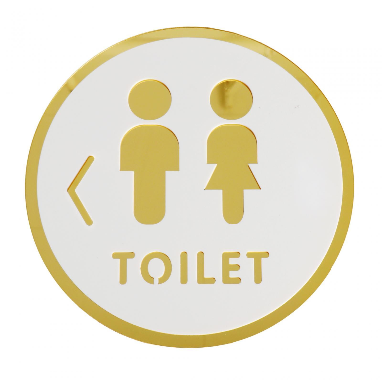 7.8inch Toilet Sign Acrylic Restroom Identification Sign Bathroom ...