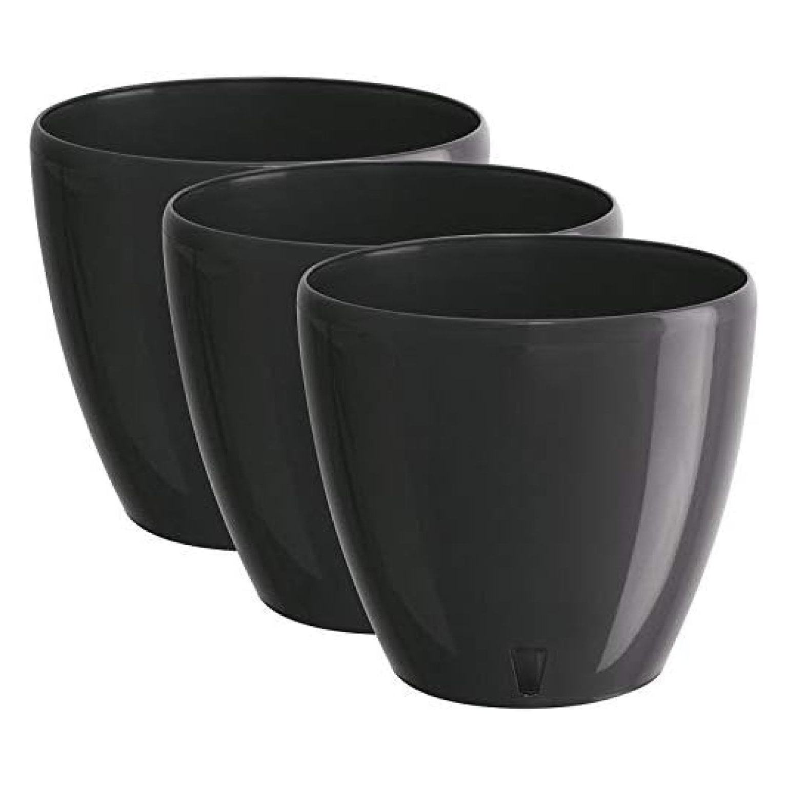 7.9" Deco Self Watering Pots for Indoor Plants in Anthracite (Set of 3 ...