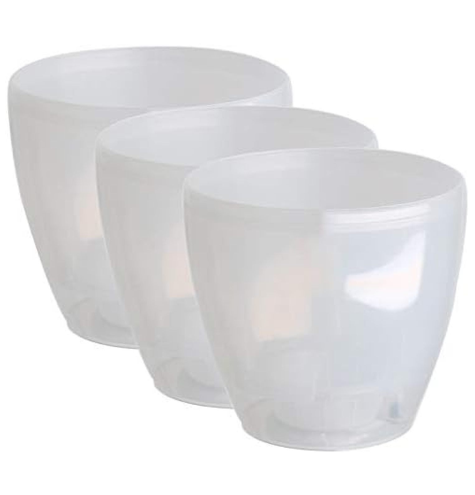 7.9" Deco Self Watering Pots for Indoor Plants in Transparent (Set of 3 ...