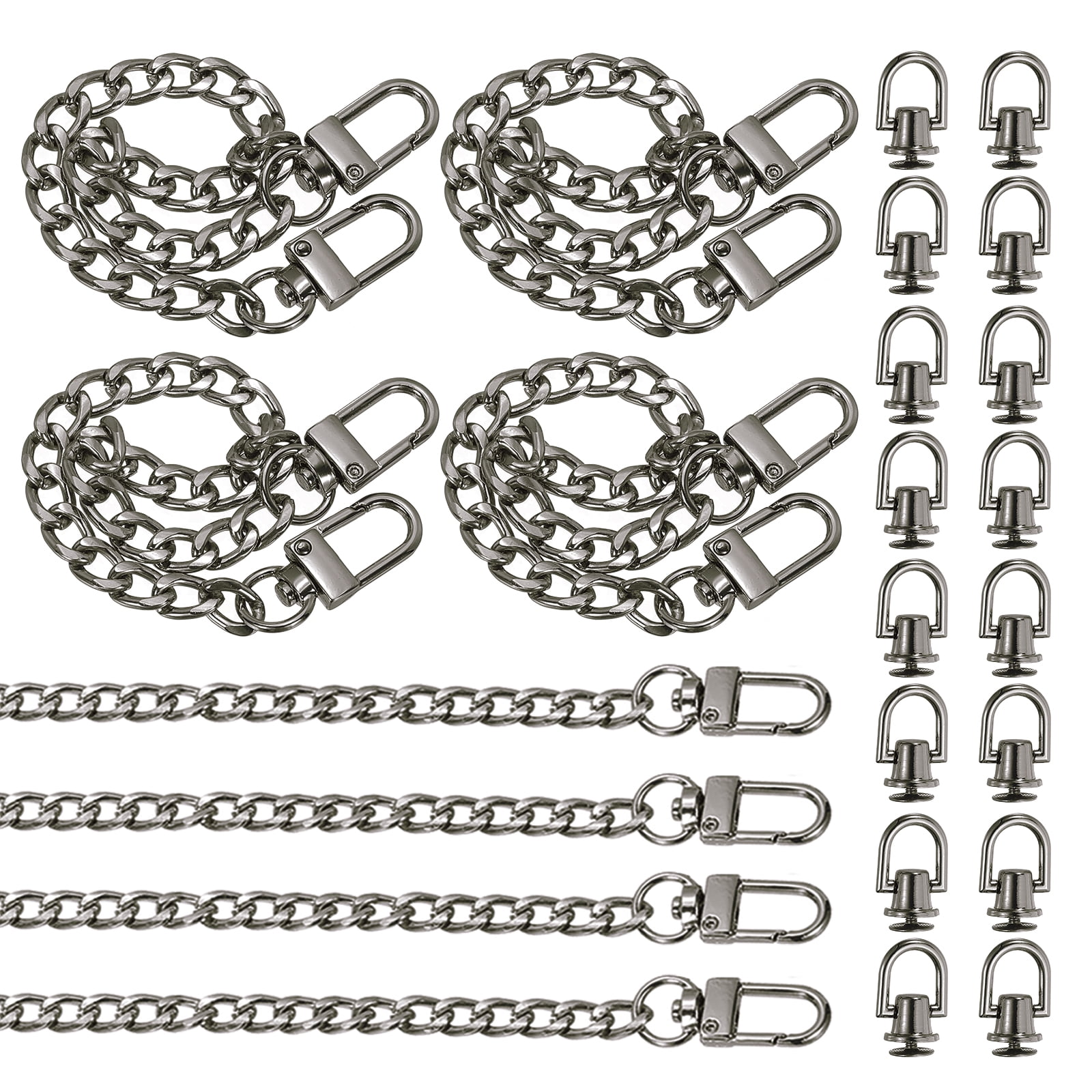 7.9" Flat Purse Chain, 8 Pack Black Chain Purse Strap Handbag Chains ...