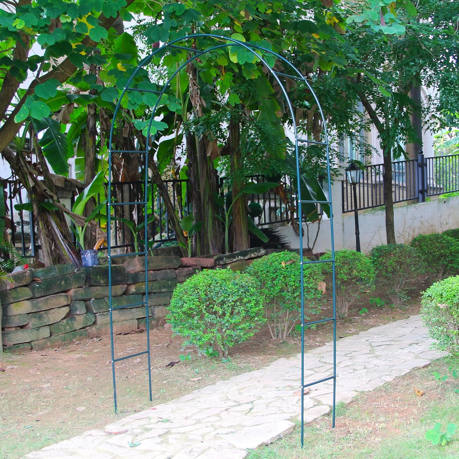 7.9 Ft H x 4.6 Ft W Green Metal Pergola Arbor for Various Climbing ...