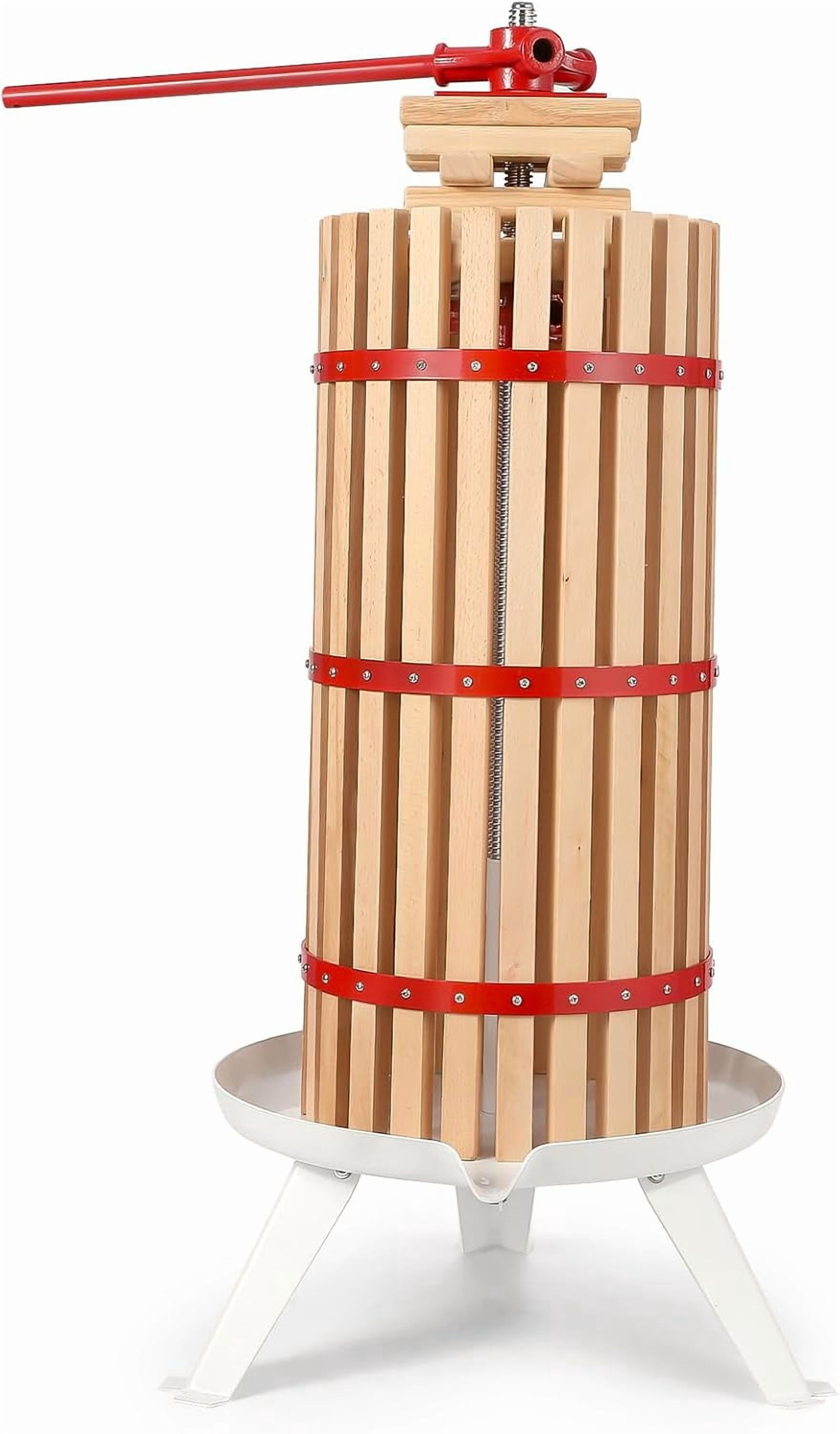 7.9 Gal Manual Fruit Wine Press - Wood Basket Juice Press with Filter ...