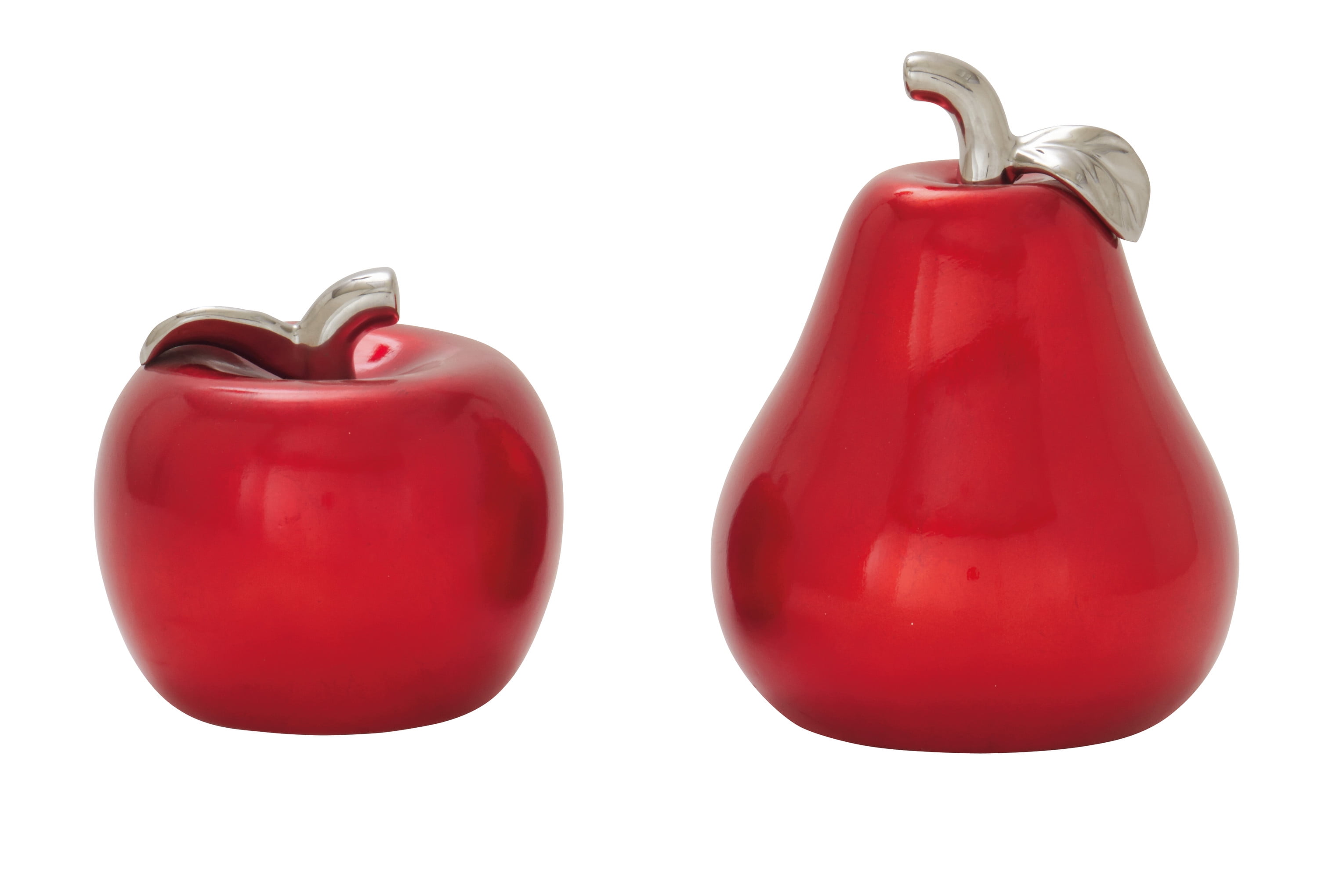 7", 9"H Red Ceramic Decorative Fruit Sculpture, by DecMode (2 Count ...