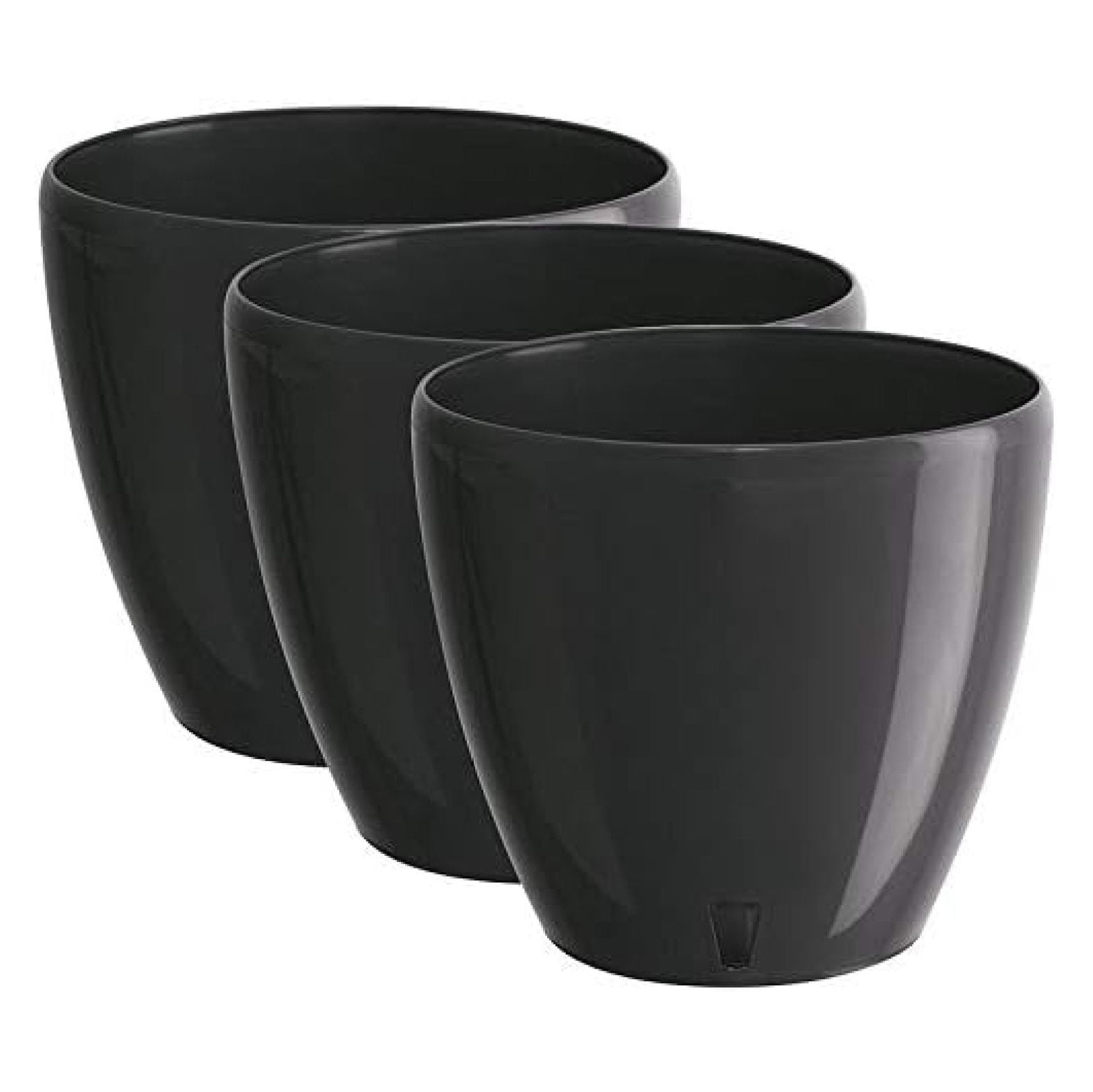 7.9 Inch Deco Self Watering Pots for Indoor Plants in Anthracite (Set ...