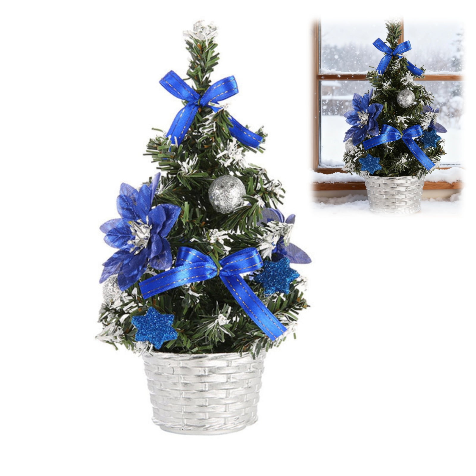 7.9 Inch Small Tabletop Christmas Tree, Table Top Christmas Decorations ...