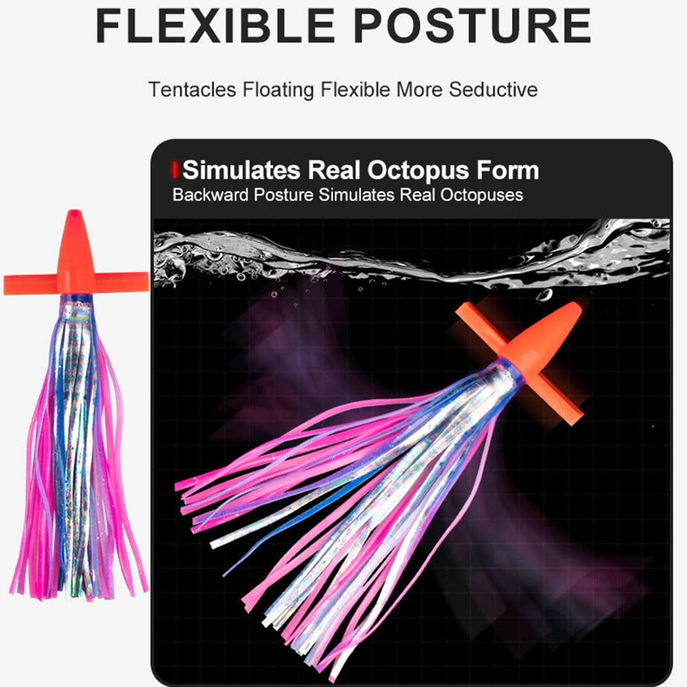 7/9 Inch Trolling Lure Double Skirted Soft Sea Head Teaser Bait Bird ...