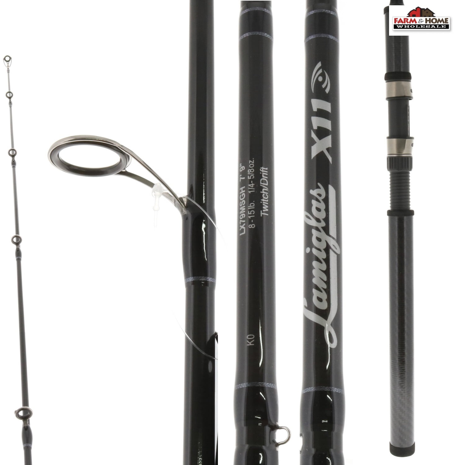 7'9" Lamiglas Medium Spinning Rod LX79MSGH 2pc ~ New - Walmart.com