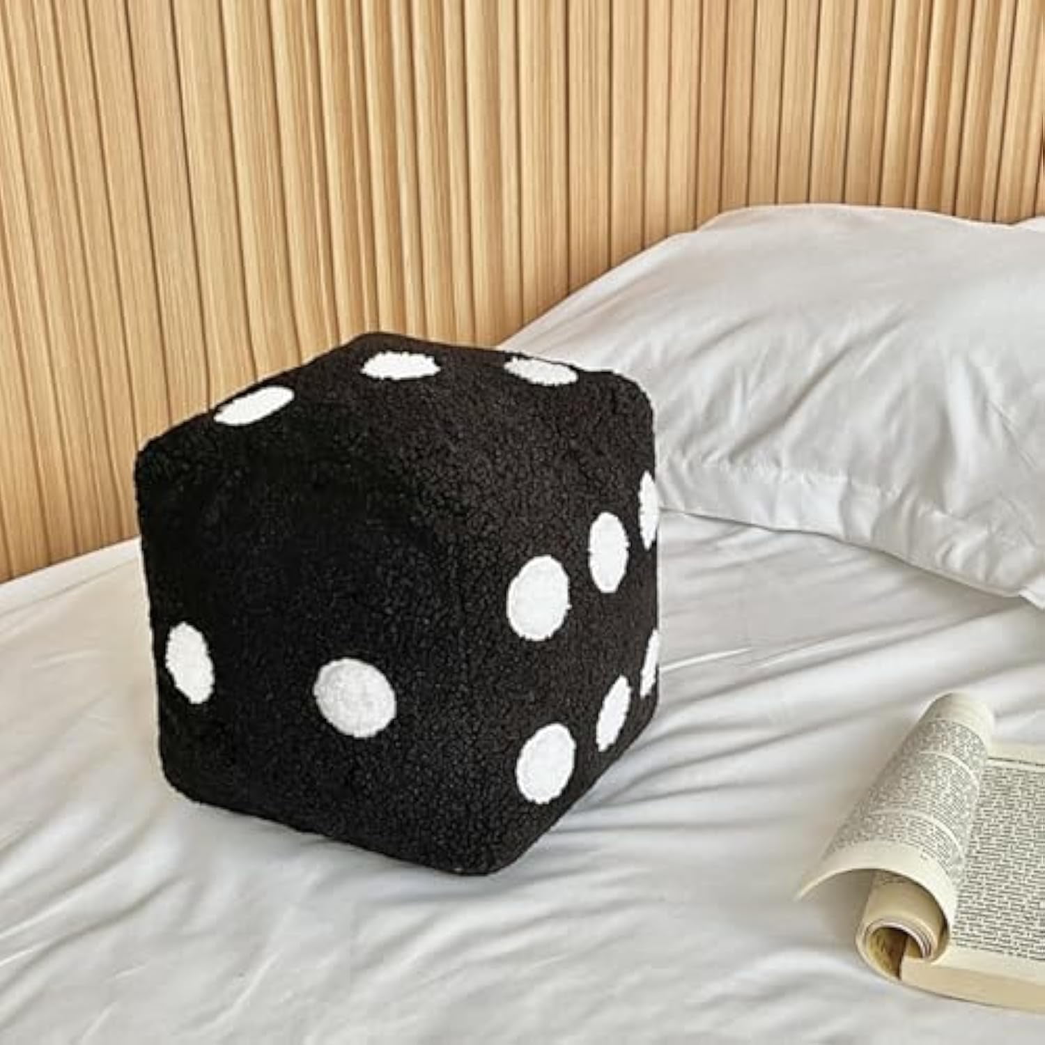 7.9 X 7.9 in Dice Pillow - White Plush Dice Pillows for Bed, Cube ...
