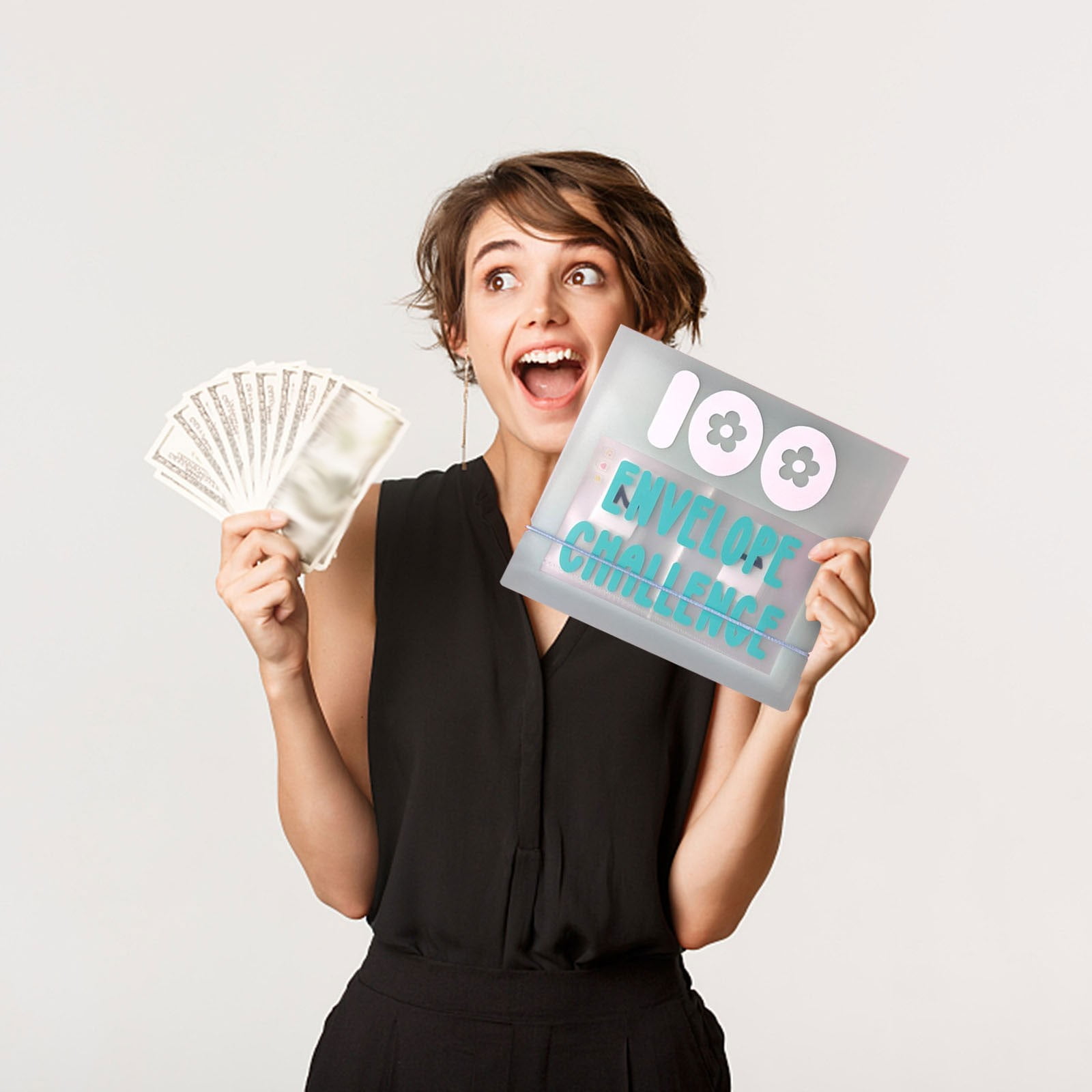 7.9''X7.9'' 100 Envelope Stuffing Savings Removable Clip Challenge for ...