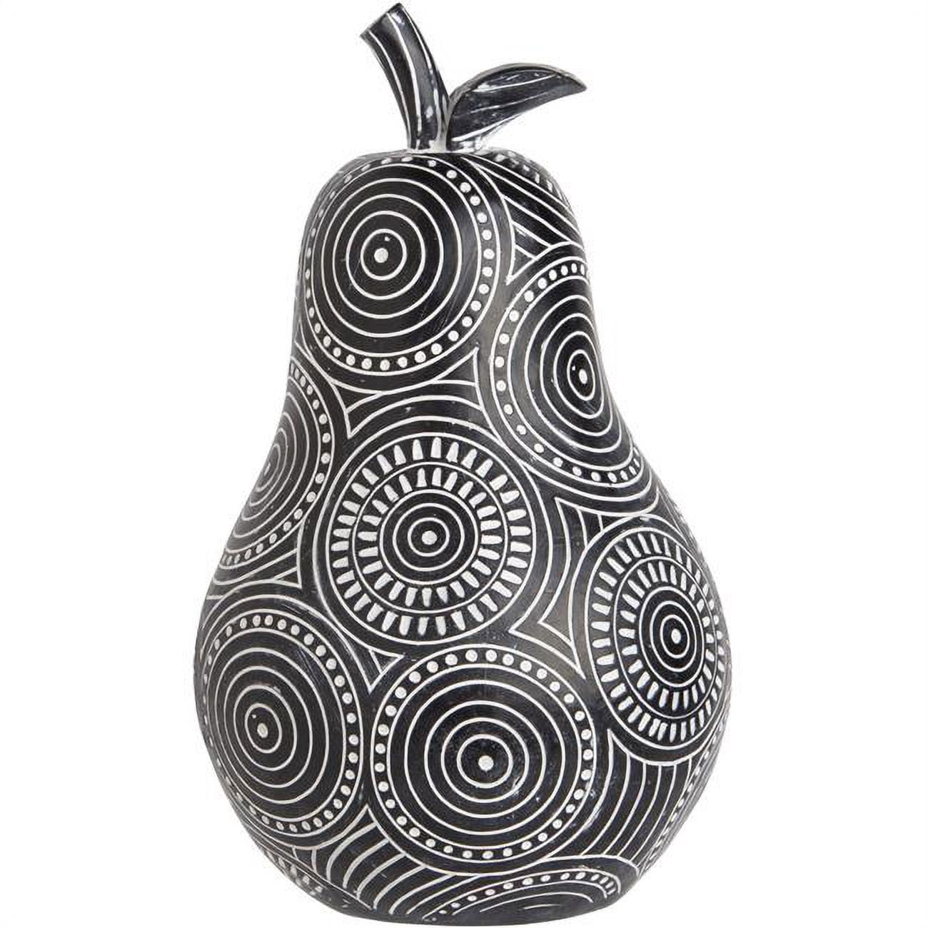 7.9 in. Black & White Resin Pear Sculpture - Walmart.com