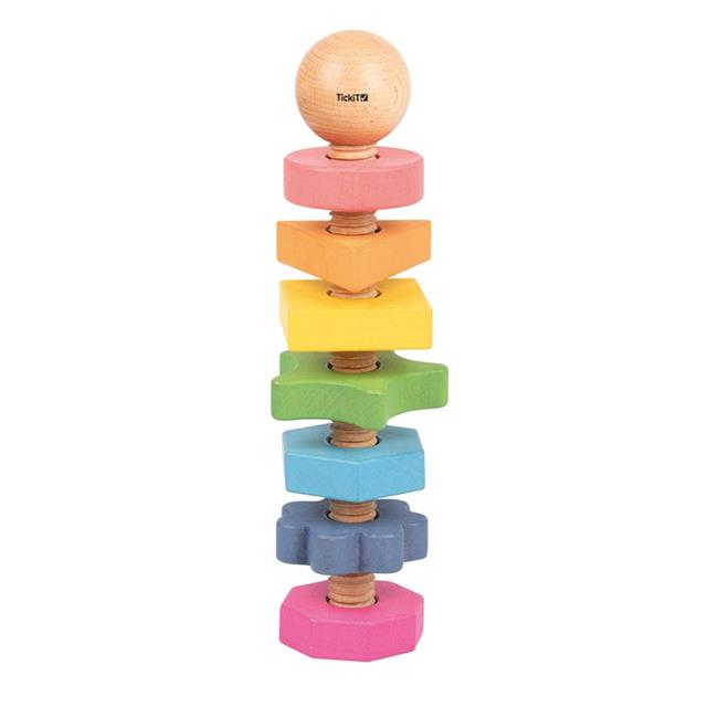 7.9 in. Rainbow Wooden Shape Twister, Assorted Color - Walmart.com