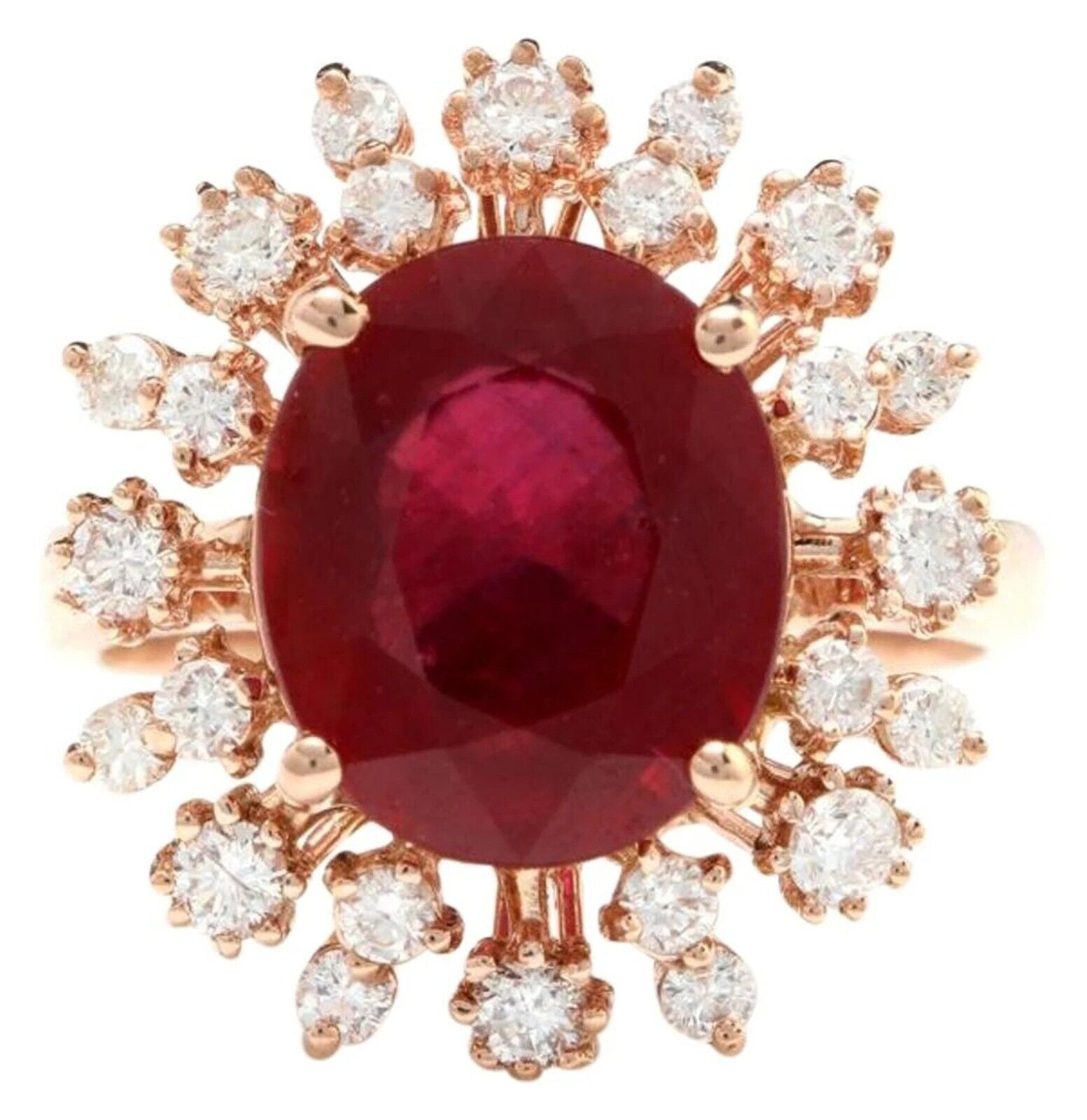7.90 Carat Natural Red Ruby Ring Engagement Ring Lover's Ring ...