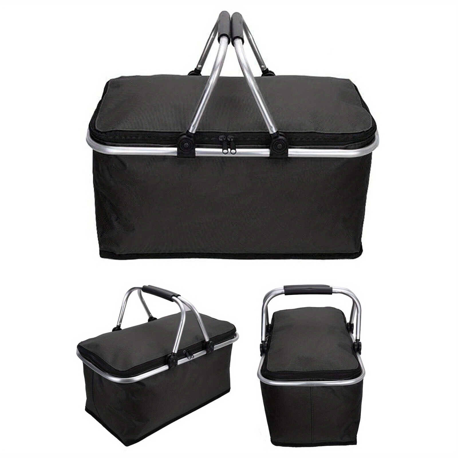 7.93gal Extra-Large Foldable Picnic Basket - Insulated Fabric Organizer ...