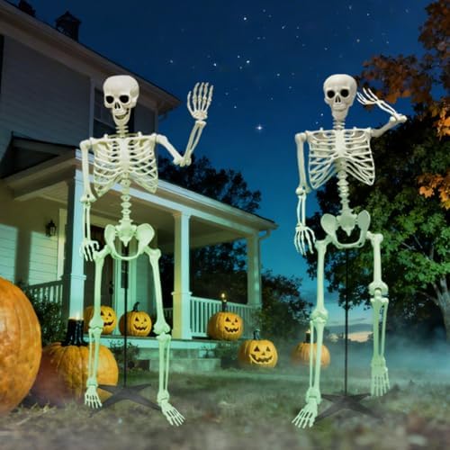 7.9FT Halloween Giant Skeleton, Life Size Skeleton Full Body Realistic ...