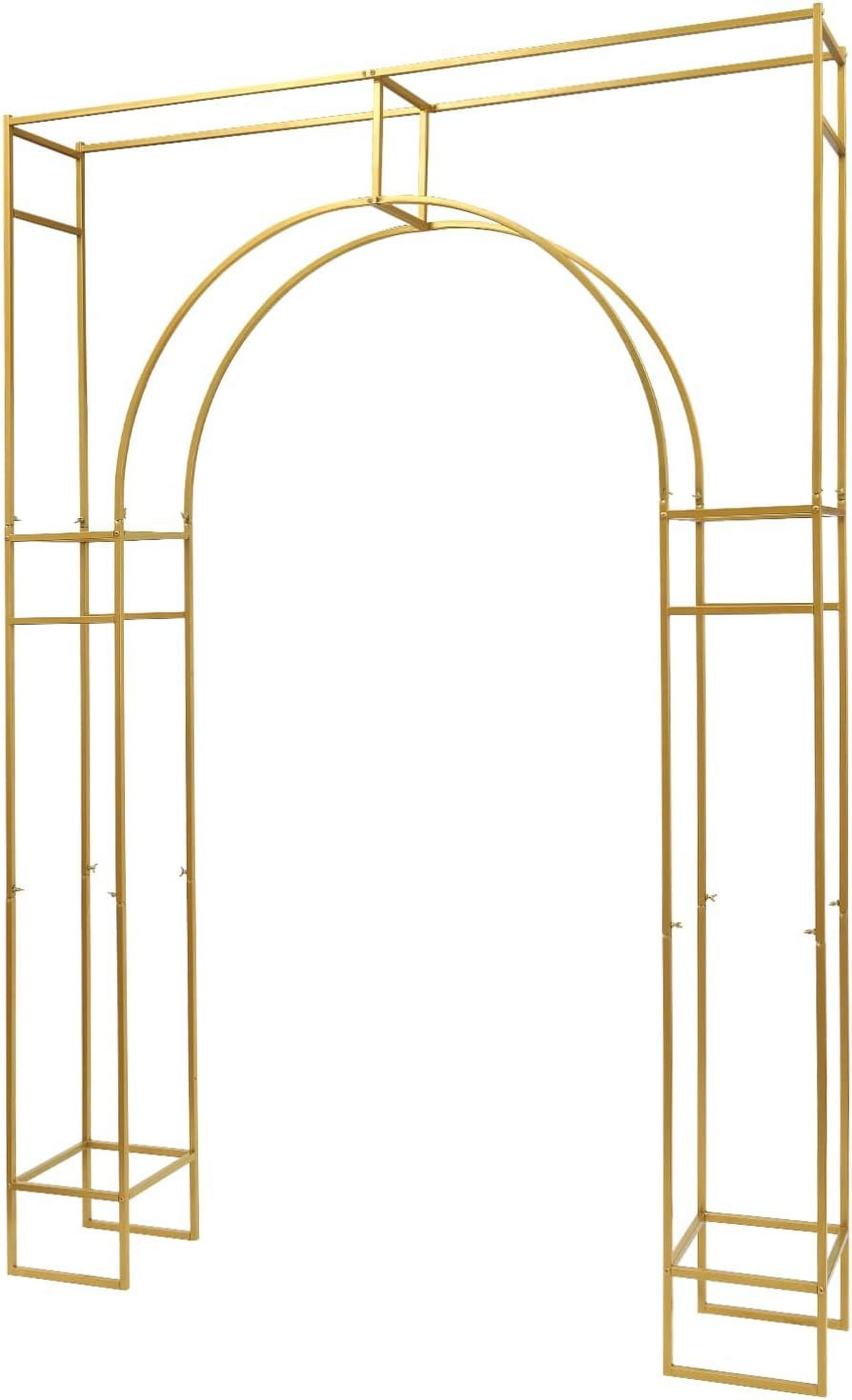 7.9Ft Gold Metal Geometric Wedding Arch Flowers Frame Backdrop Stand ...
