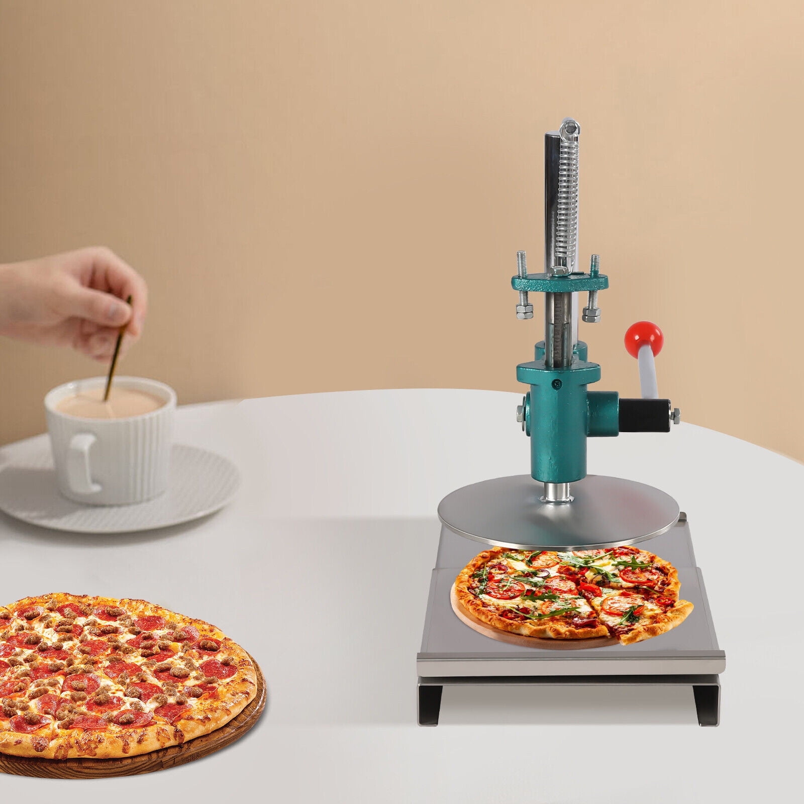 7.9in Pizza Dough Press Machine Stainless Steel Dual Plates Mini Manual ...