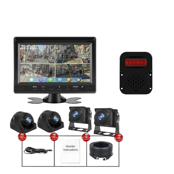 7" AHD 4CH Truck Monitor BSD Recording DVR 1080P Car Rear View Camera ...