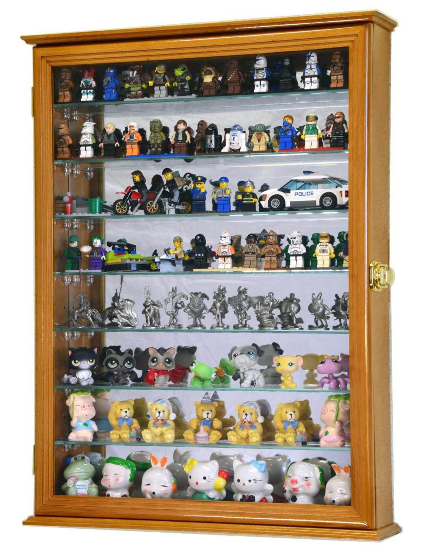 7 Adjustable Shelves Mirror Back Mini Figures / Miniatures / Figurines ...