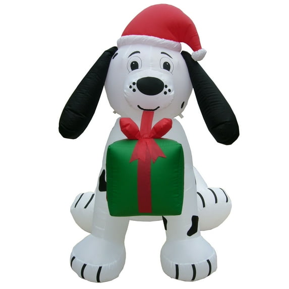 Air Characters 7' Inflatable Christmas Dalmatian Puppy with Present ...