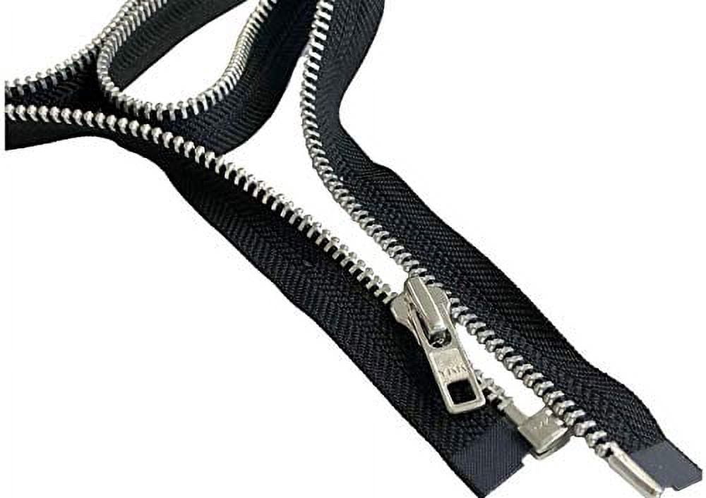 #7 Aluminum Medium Weight Black Metal Separating YKK Jacket Zipper ...